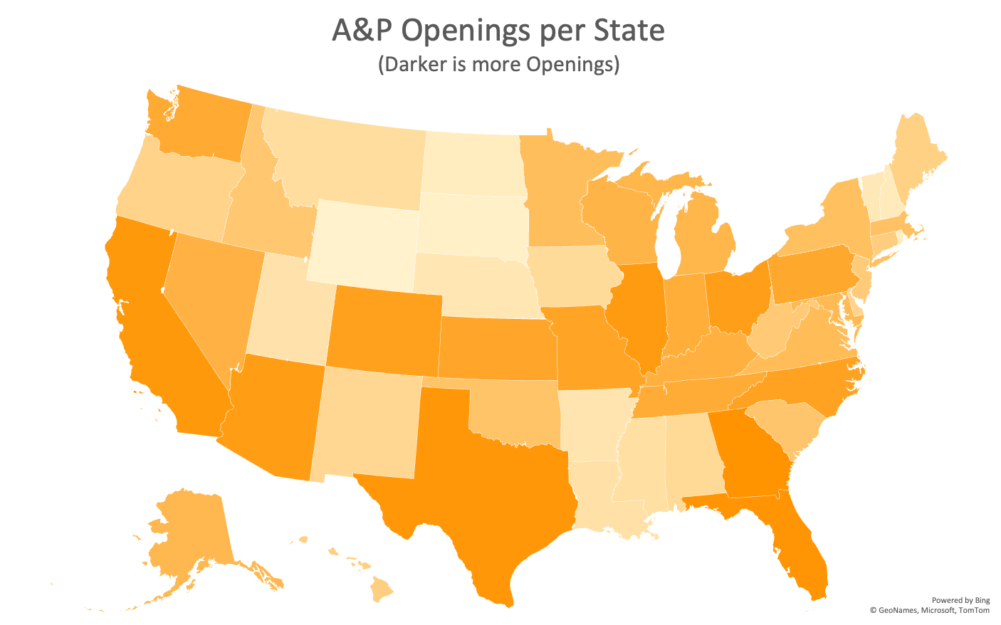 A&P Hiring Shortages Ranked by State - FoveaTalent.com