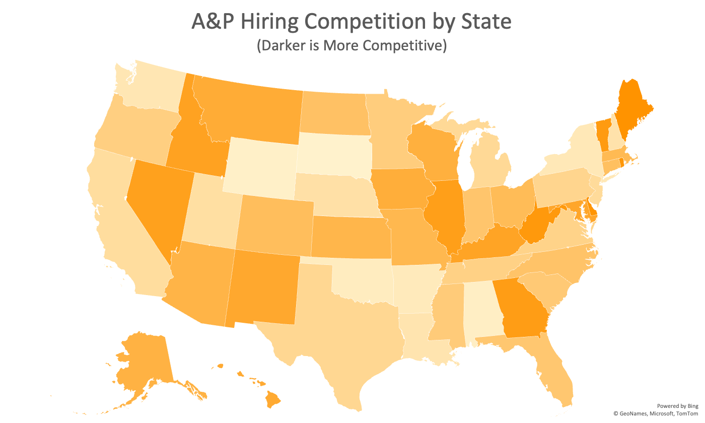 A&P Hiring Shortages Ranked by State - FoveaTalent.com